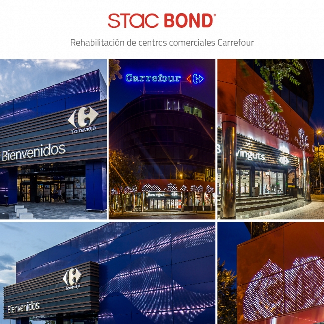 Carrefour luce sus nuevas fachadas de panel STACBOND