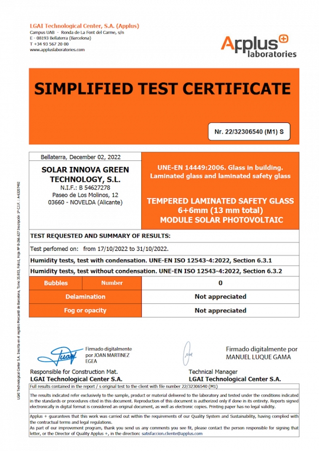 Solar Innova logra una nueva certificación de Conformidad con la Norma ...